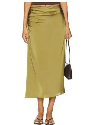 Theory Side Ruched Skirt - Avocado