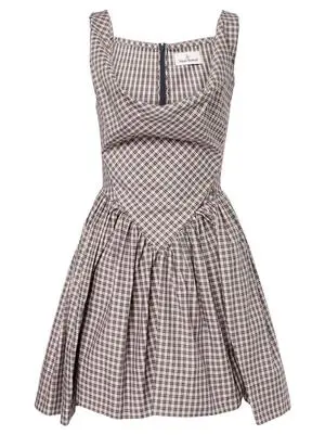 VIVIENNE WESTWOOD Mini Sunday Checked Draped Cocktail Dress - Multicoloured