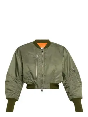 3.1 Phillip Lim Cropped Nylon Bomber Jacket - Army