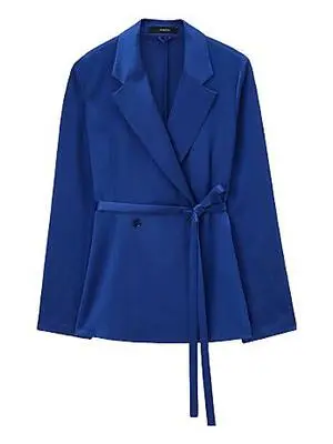 JOSEPH Joubert Double-breasted Silk-satin Jacket - Cobalt