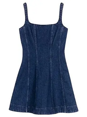 Maje Sleeveless Stretch-denim Mini Dress - Denim Blue