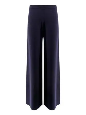 Max Mara Wool And Cashmere Wide Leg Trousers - Blue