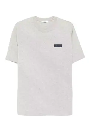 Givenchy Logo-plaque Cotton T-shirt - Grey