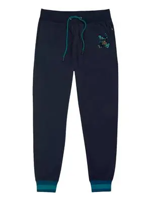 Psycho Bunny Howgate Camouflage-embroidered Track Pants - Blue