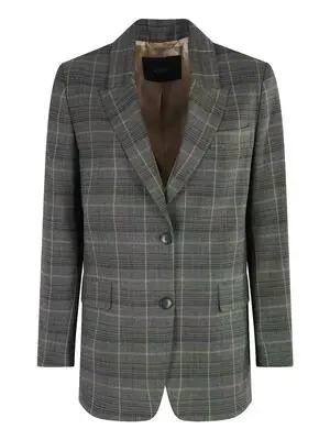 Seventy Checked Single-breasted Blazer - Grey