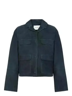 YVES SALOMON Suede Jacket - Blue