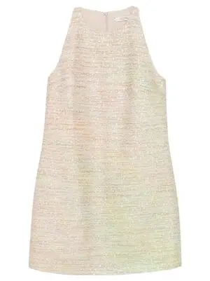 Dorothee Schumacher Halterneck Tweed Shift Dress - Gold