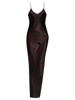 Vetements Side-slit Maxi Slip Dress - Brown