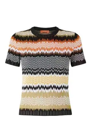 Missoni Chevron-pattern Knit Top - Black