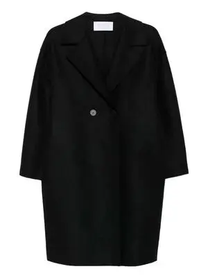 Harris Wharf London Double-breasted Wool Coat - Black
