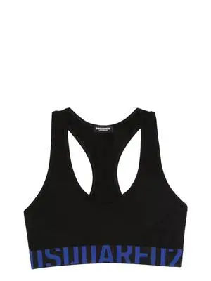 Dsquared2 Racer-back Logo-band Sports Bra - Black