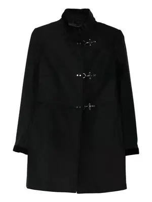 FAY Toggle-fastening Single-breasted Coat - Black