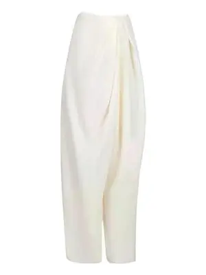 Nina Ricci Draped Wool Trousers - Neutrals