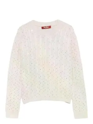 Max Mara Embellished Cable-knit Sweater - Neutrals
