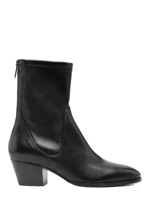 EVALUNA 50mm Almond-toe Zip Boots - Black