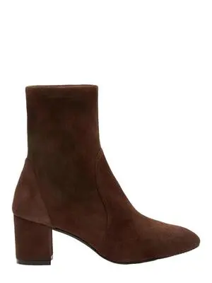 STUART WEITZMAN Block-heel Suede Boots - Brown