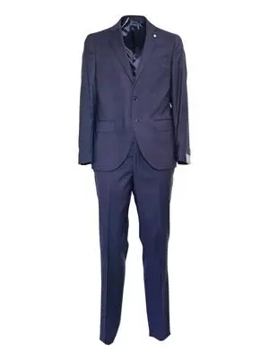 LUIGI BIANCHI MANTOVA Pinstripe Wool Suit - Blue