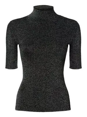 Missoni Metallic-effect Ribbed-knit Top - Black