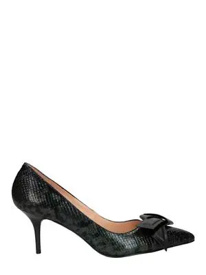 Moschino Snakeskin Bow Pumps - Black