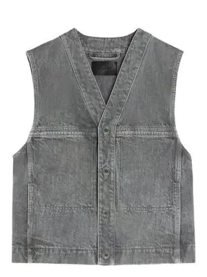 LEMAIRE Button-fastening Denim Gilet - Grey