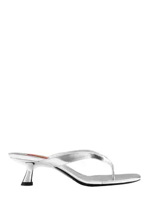 SIMONMILLER 57mm Beep Thong Heeled Sandals - Silver