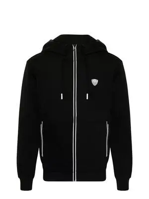 EA7 Rubberised Logo Hoodie - Black