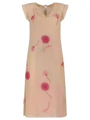 Marni Floral-embroidered Dress - Neutrals