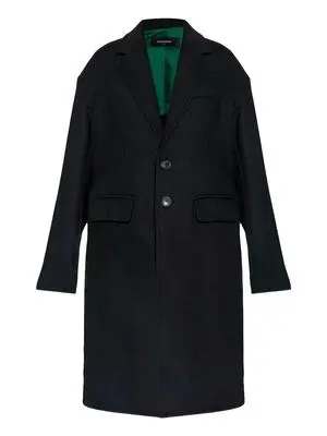 Dsquared2 Buttoned Wool-blend Coat - Black