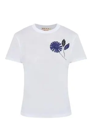 Marni Embroidered Flower T-shirt - White
