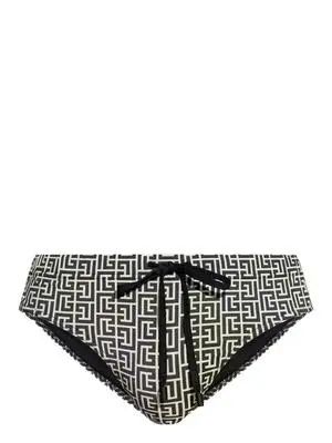 Balmain Geometric-pattern Swim Briefs - Black