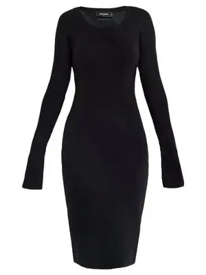 Dsquared2 Long-sleeve Midi Dress - Black