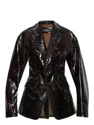 Dsquared2 Crocodile-embossed Blazer - Brown