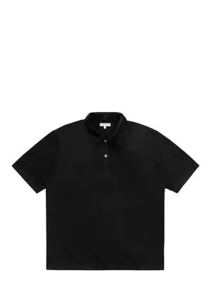 LADY WHITE CO. Summer Short-sleeve Wool Polo Shirt - Black