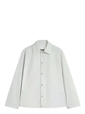 JIL SANDER Logo-print Cotton-taffeta Jacket - Grey