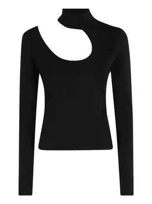 Federica Tosi Cut-out Mock-neck T-shirt - Black