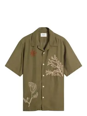Nn07 Julio Embroidered Short Sleeve Shirt - Capers