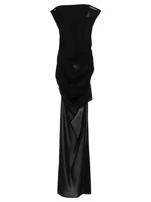Alex Perry Mesh-panel Draped Dress - Black