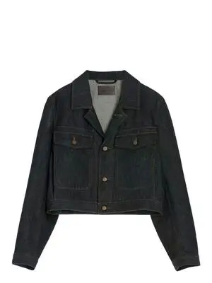 LEMAIRE Button-fastening Patch-pocket Denim Jacket - Black