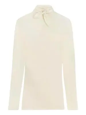 LEMAIRE Tied-neck T-shirt - White