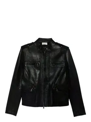 P.a.r.o.s.h Zip-up Leather Jacket - Black