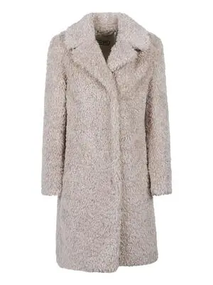 Herno Long Faux Fur Coat Beige
