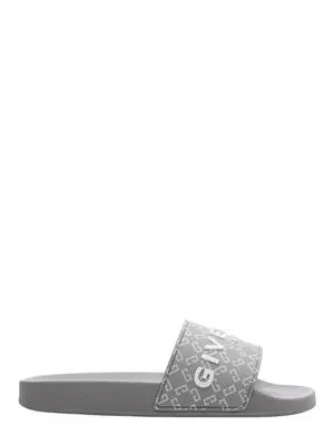 Givenchy Monogram Logo Slides - Grey/white