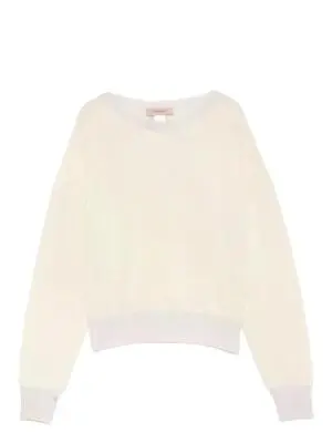 TWINSET Boat-neck Wool-cashmere Blend Sweater - Neutrals
