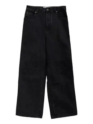 Loewe Logo-embroidered Jeans - Black