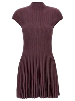 Magda Butrym Ribbed Pleated Mini Dress - Red