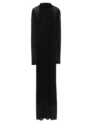 MUGLER High-neck Mesh Maxi Dress - Black