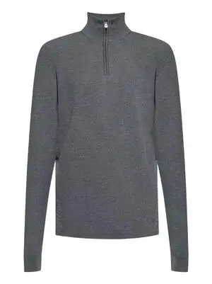 Sease Stand-Collar Half-Zip Sweater Grey