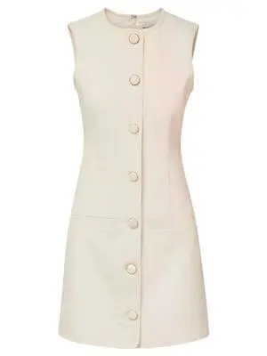Veronica Beard Whistler Button-front Sleeveless Dress - Neutrals