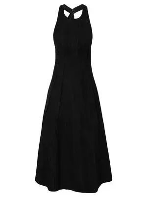 RXQUETTE Halter-neck Pleated Midi Dress - Black