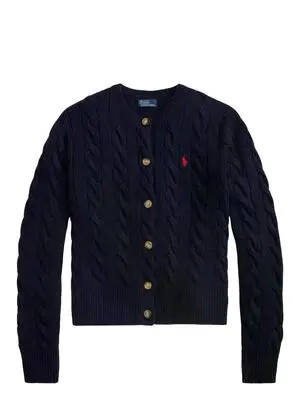 Polo Ralph Lauren Polo Ralph Lauren Navy Blue Cable Knit Crew Neck Cardigan Blue